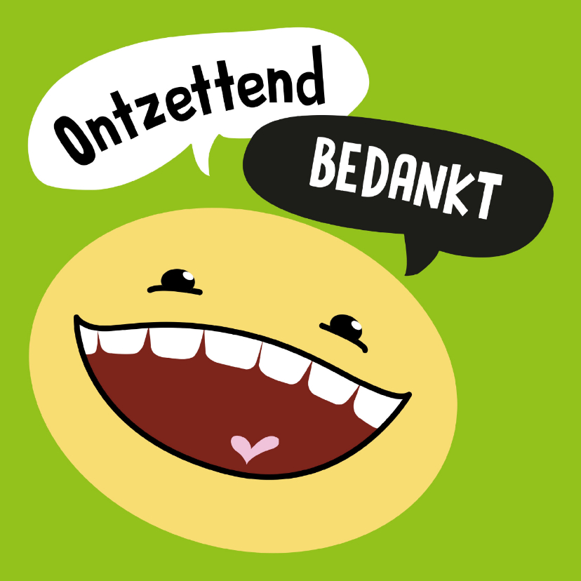 Bedankkaartje Smiley - Bedankkaartjes - Kaartje2go