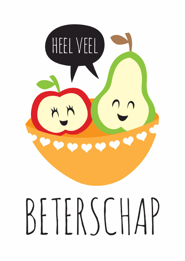 Beterschap appel peer lief - Beterschapskaarten | Kaartje2go