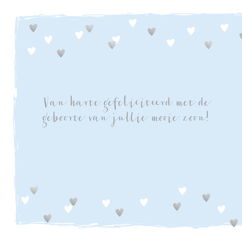 Felicitatiekaart geboorte hartjes hip | Kaartje2go