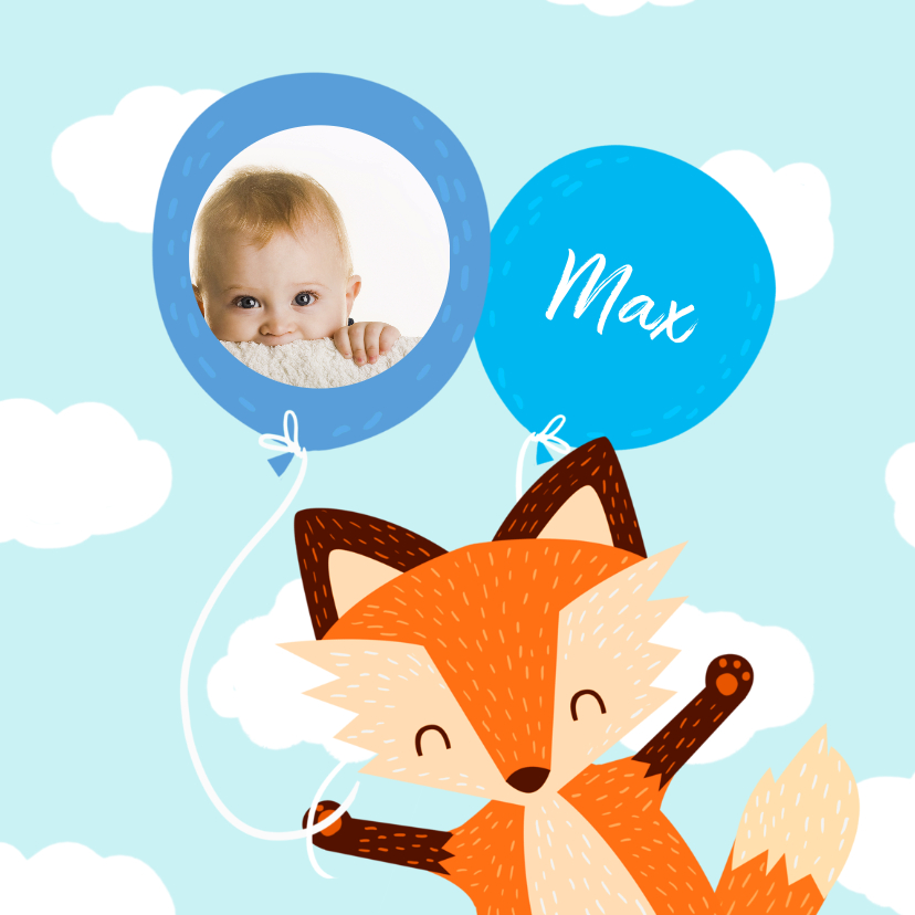 Geboortekaartje baby vos jongen | Kaartje2go