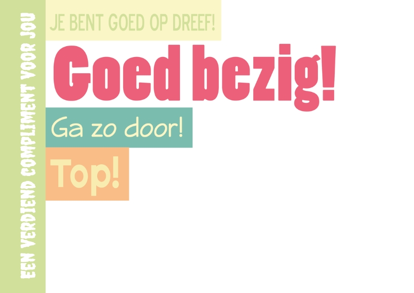Goed bezig Top! - Coachingskaarten - Kaartje2go