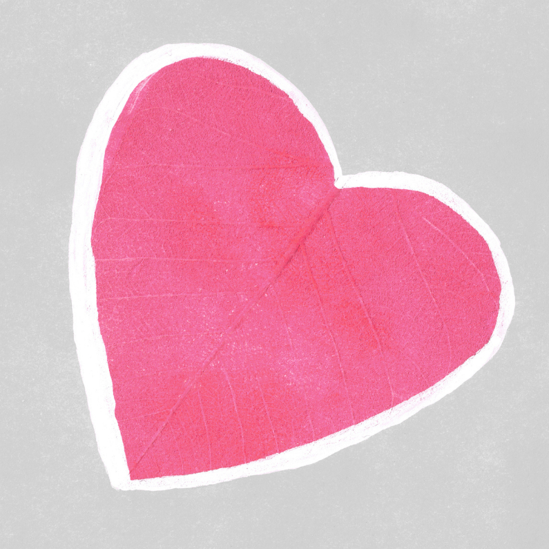 Roze hart op licht grijze achtergrond - Moederdag kaarten - Kaartje2go