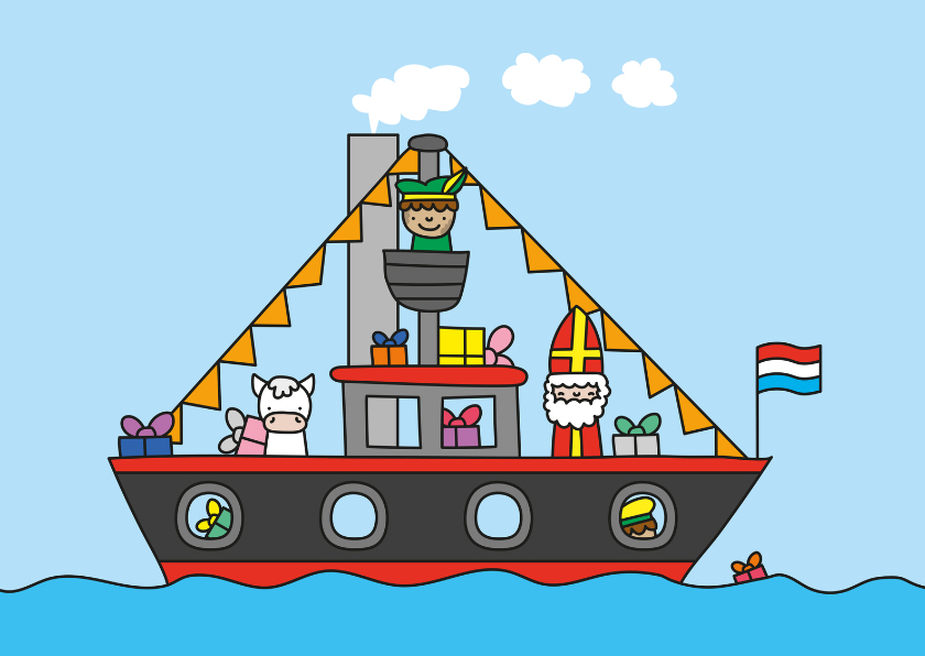 Sinterklaas Pakjesboot - Sinterklaaskaarten - Kaartje2go