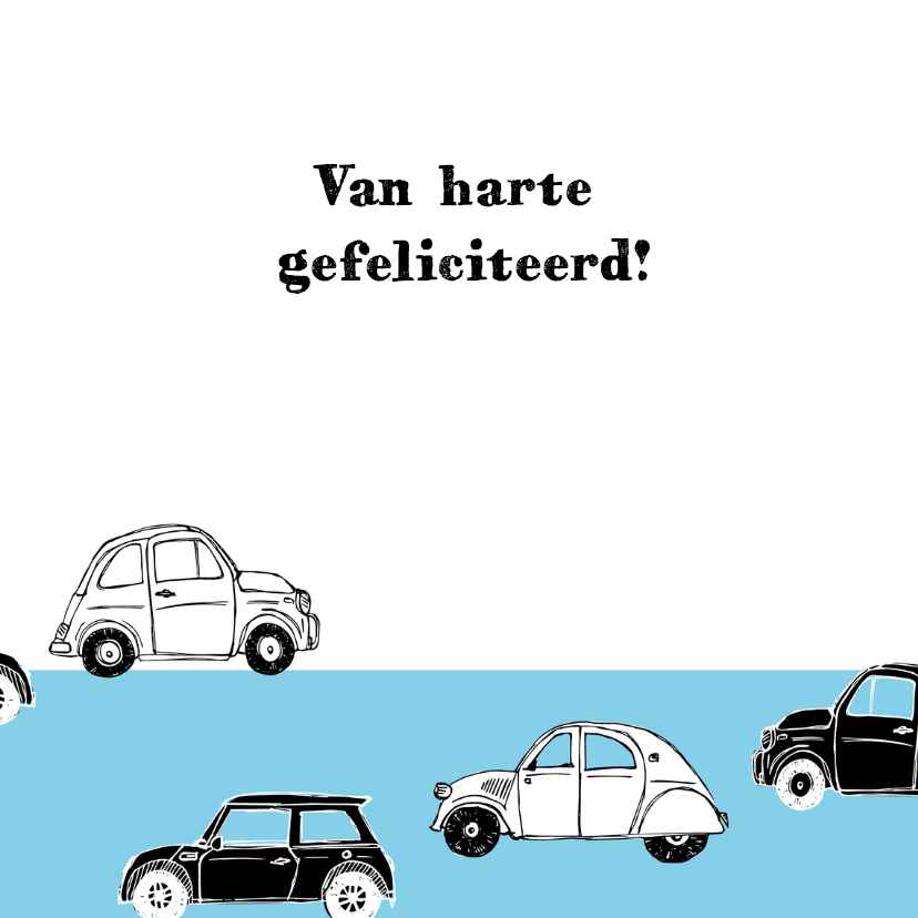 Verjaardagskaart autootjes - Verjaardagskaarten - Kaartje2go