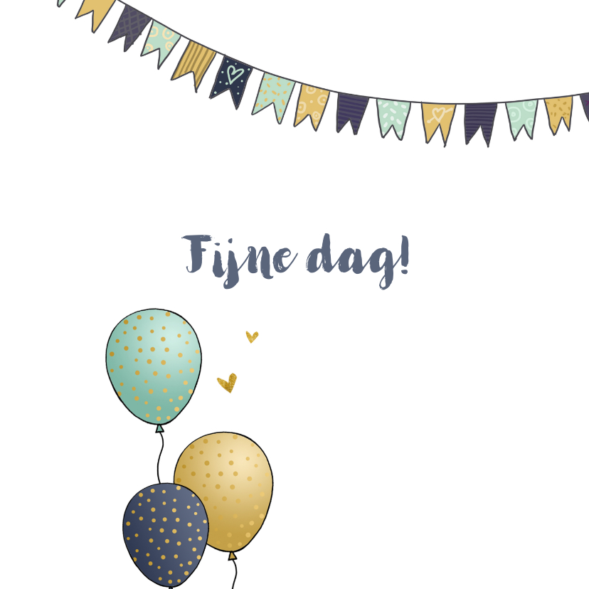 Vlaggetjes en ballonnen - Verjaardagskaarten - Kaartje2go